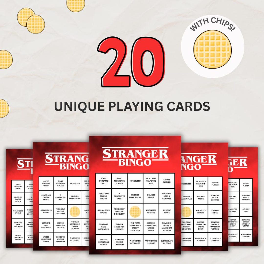 Stranger Party Bingo Game, Printable DIY (instant Download) - Etsy