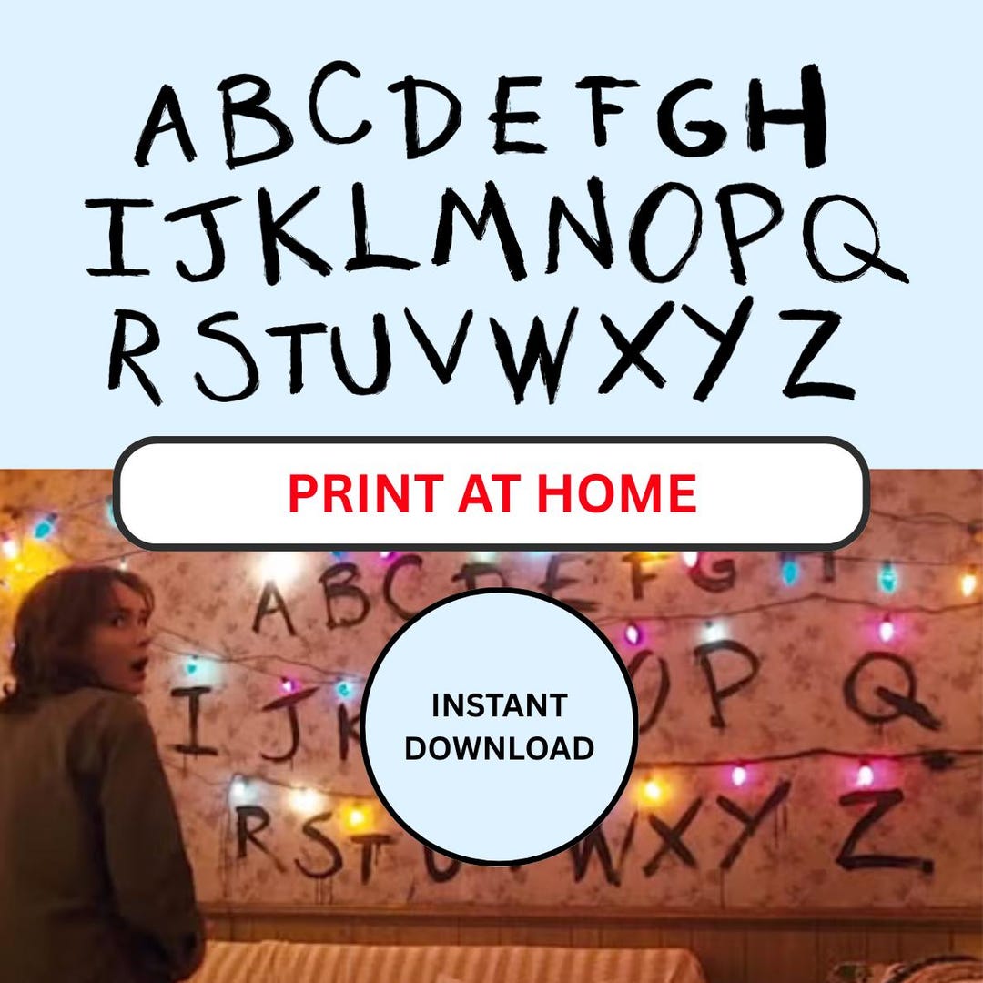 Printable Stranger Alphabet Wall Letters Instant Digital Download - Etsy