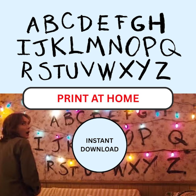 Printable Stranger Alphabet Wall Letters Instant Digital Download - Etsy