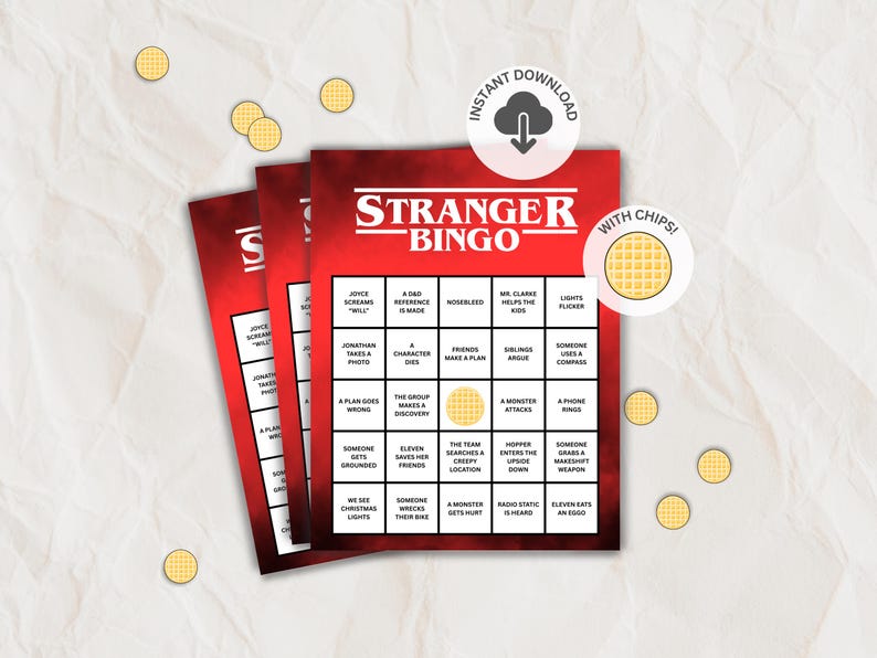 Stranger Things Inspired Bingo Game Compatible With All Seasons - Print ...