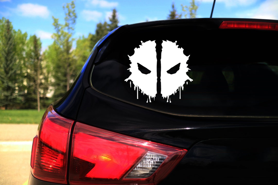 Deadpool Decal, Deadpool Face Sticker - Etsy