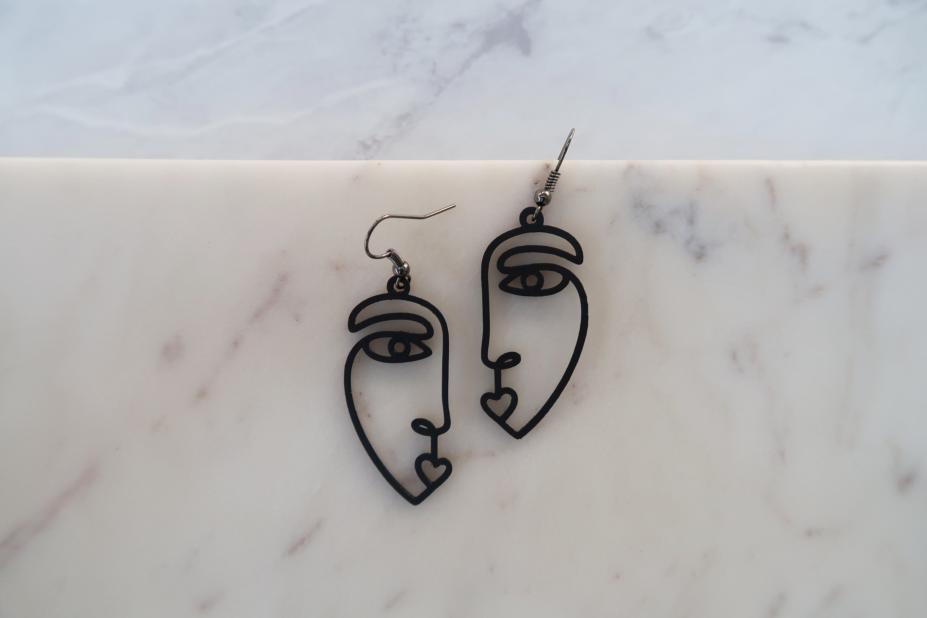3d Printed Inspired by Picasso Earrings - Abstract Art Face Silhouette ...