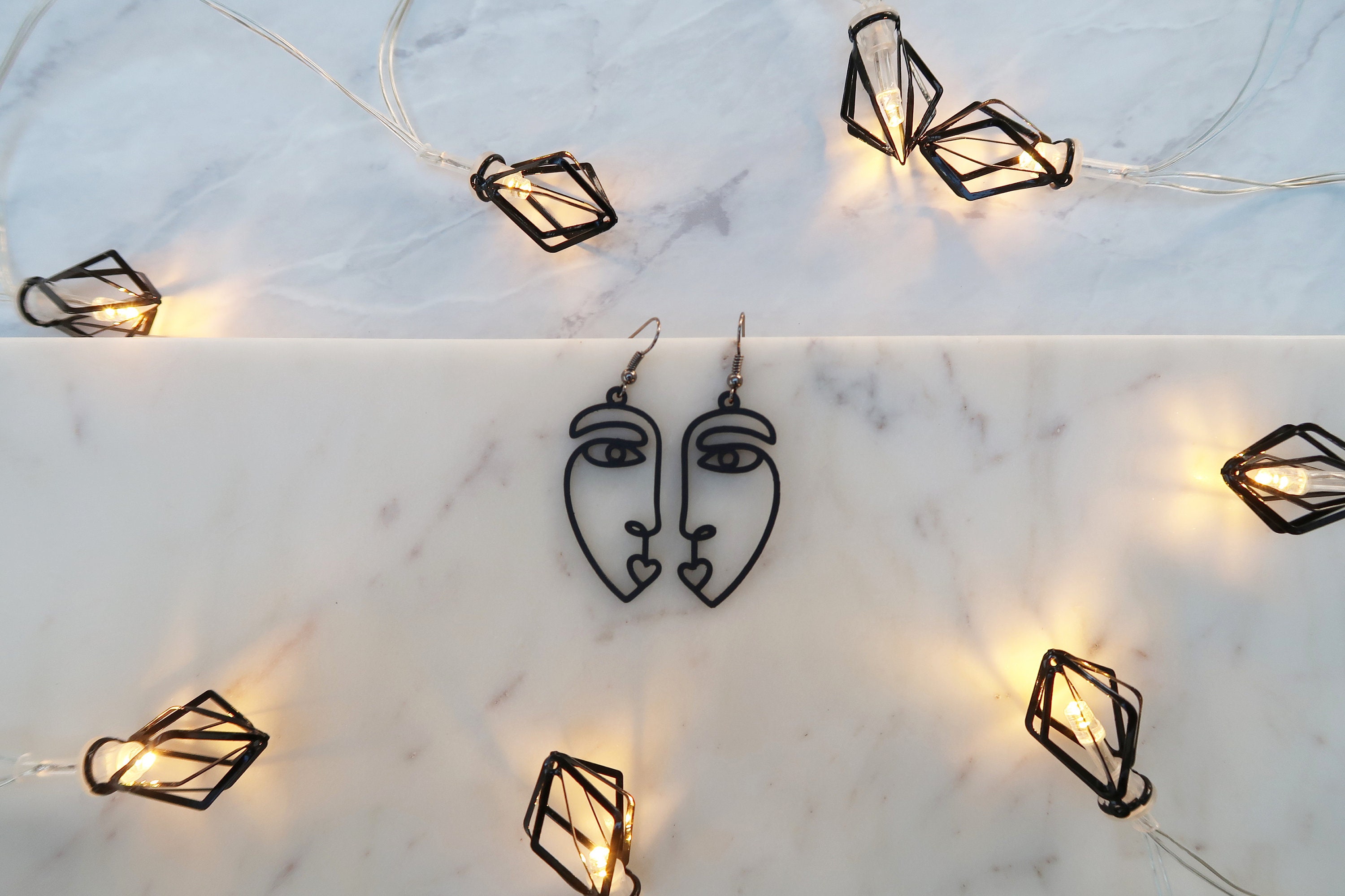 3d Printed Inspired by Picasso Earrings - Abstract Art Face Silhouette ...