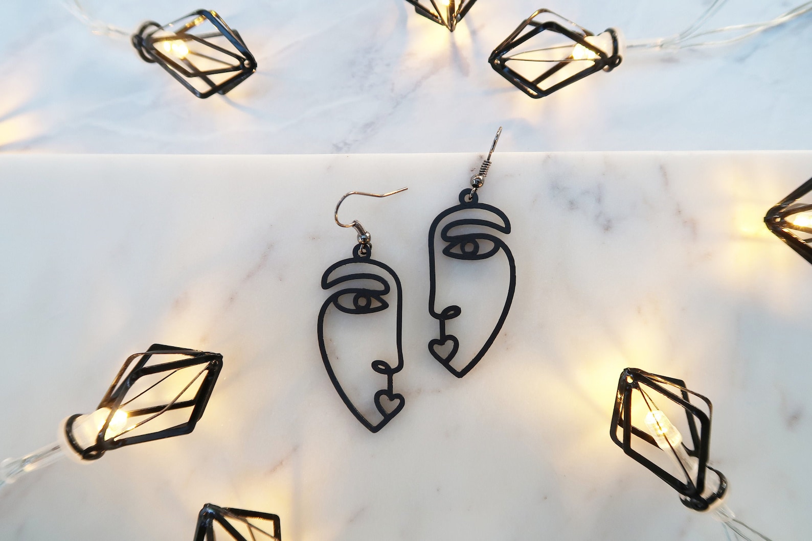 3d Printed Inspired by Picasso Earrings - Abstract Art Face Silhouette ...