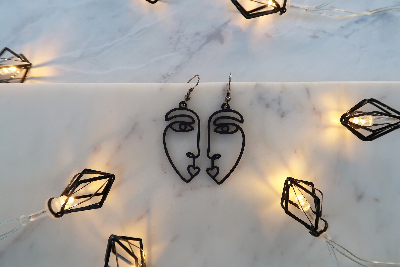 3d Printed Inspired by Picasso Earrings - Abstract Art Face Silhouette ...
