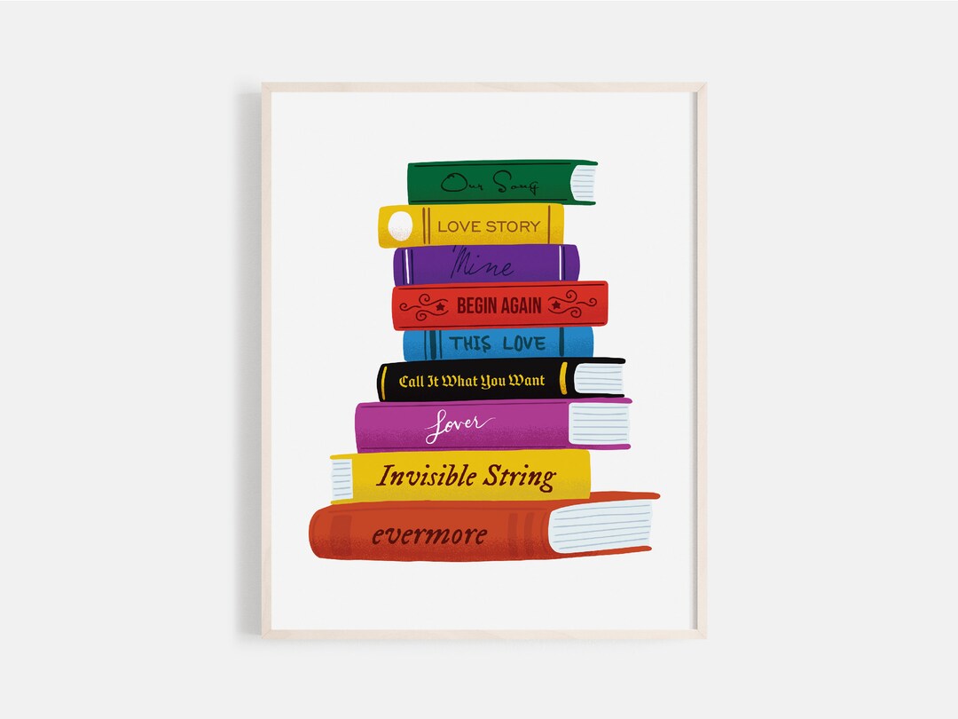 TS Romantic Song Titles Books Art Print - Etsy