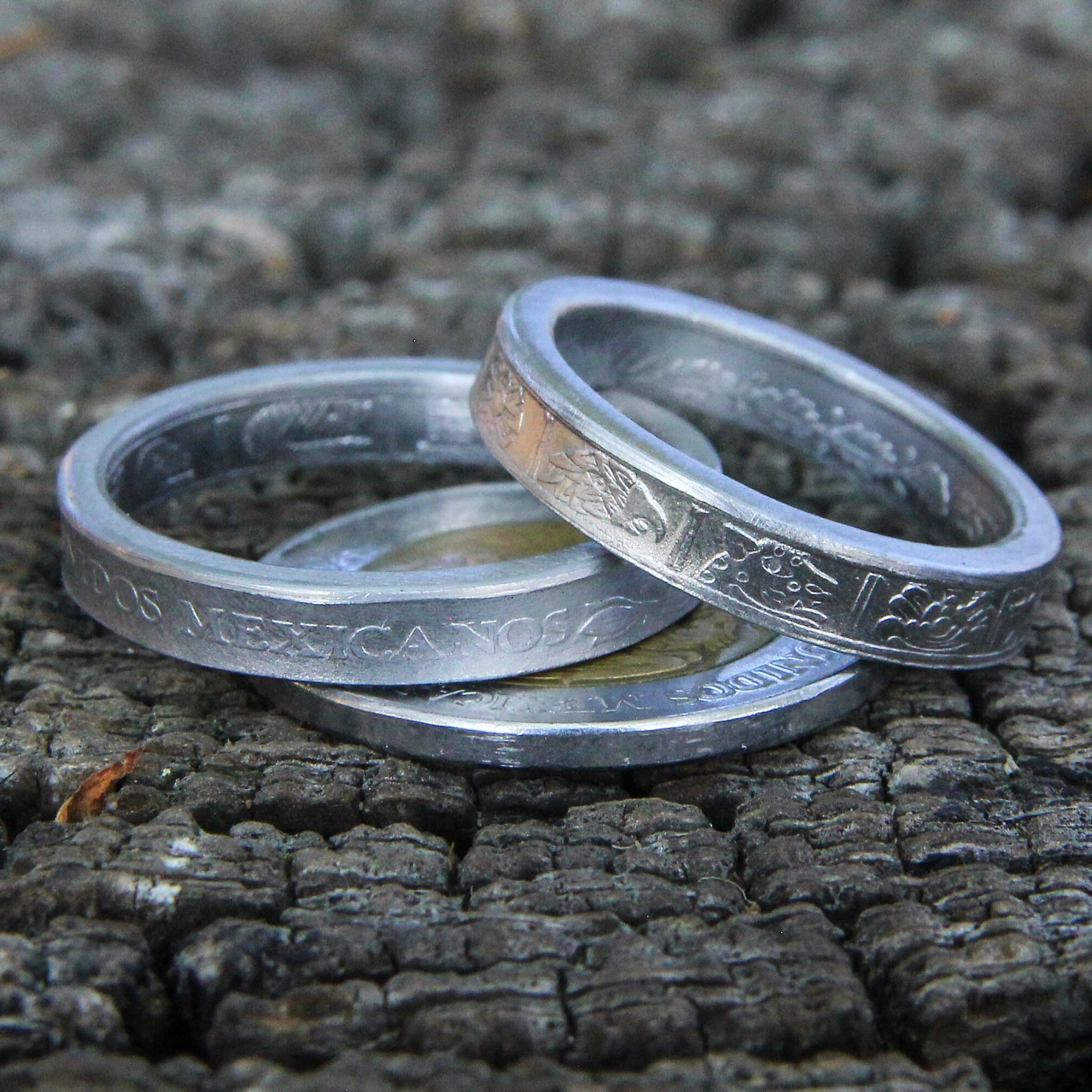 2 Peso Coin Ring Mexico Mexican Coin Ring Aztec Calendar - Etsy