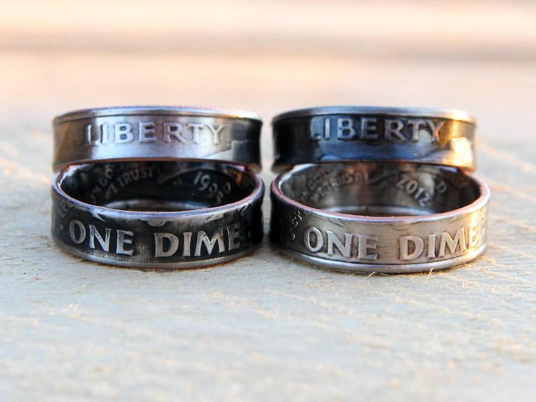 Dime Coin Rings, Coin Ring, Liberty, Promise Ring, Freedom Ring ...
