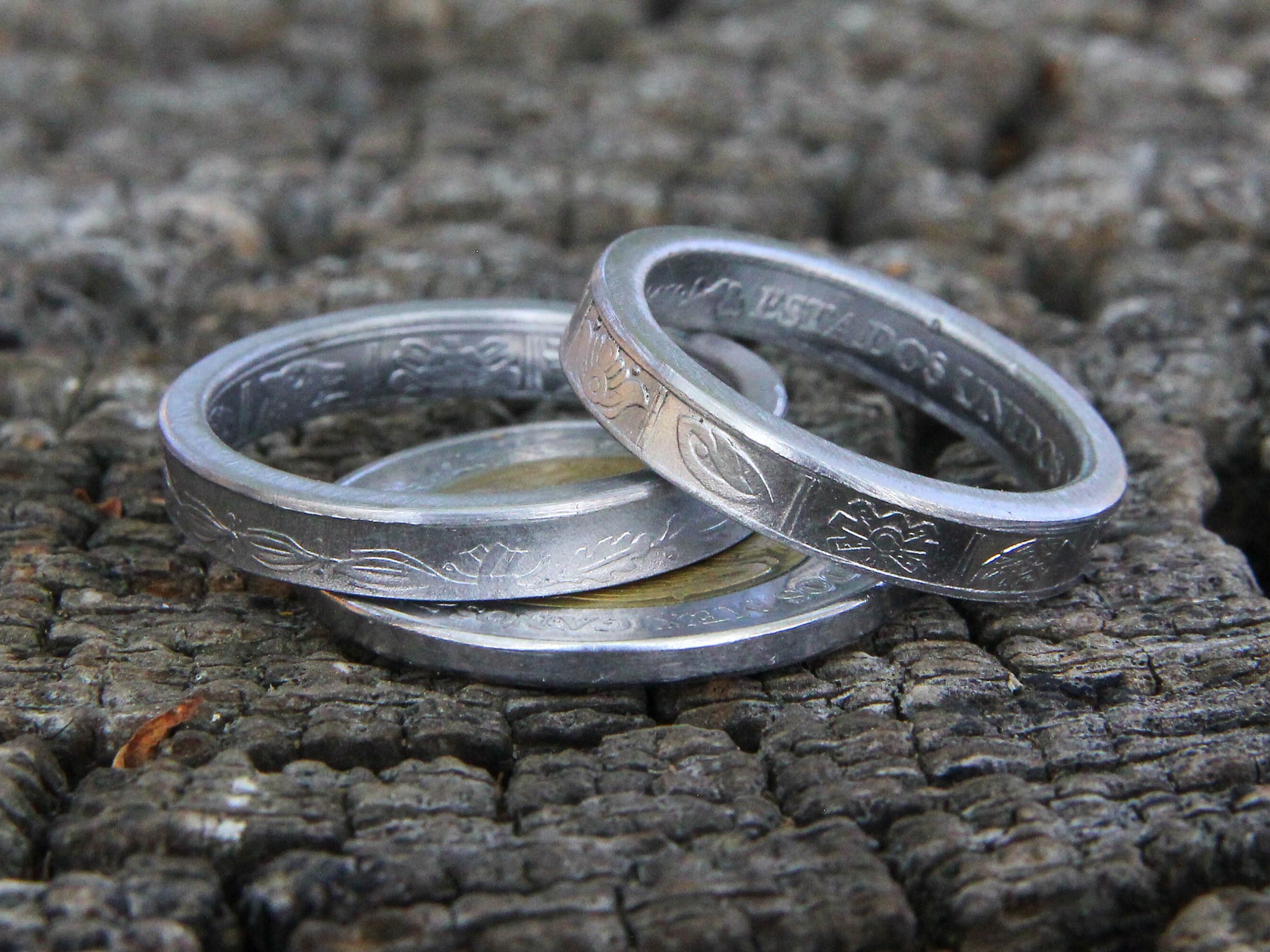 2 Peso Coin Ring Mexico Mexican Coin Ring Aztec Calendar - Etsy