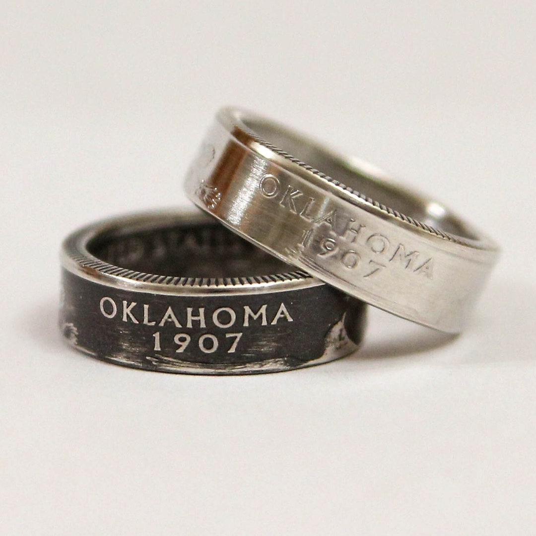 Oklahoma Coin Ring, Silver Texas Jewelry, Oklahoma State Quarter ...