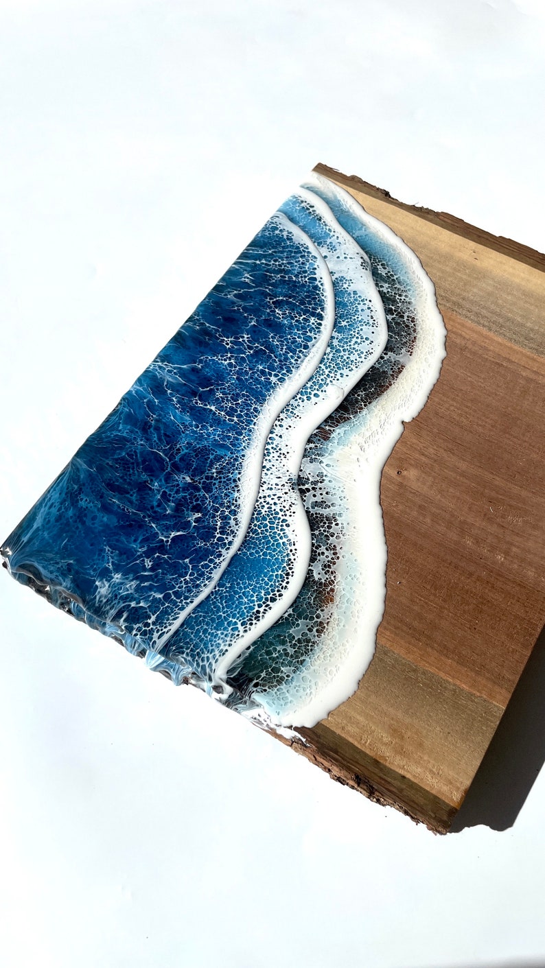 Blue Ocean Wave Walnut Wood Cutting Board 13x10/kitchen - Etsy