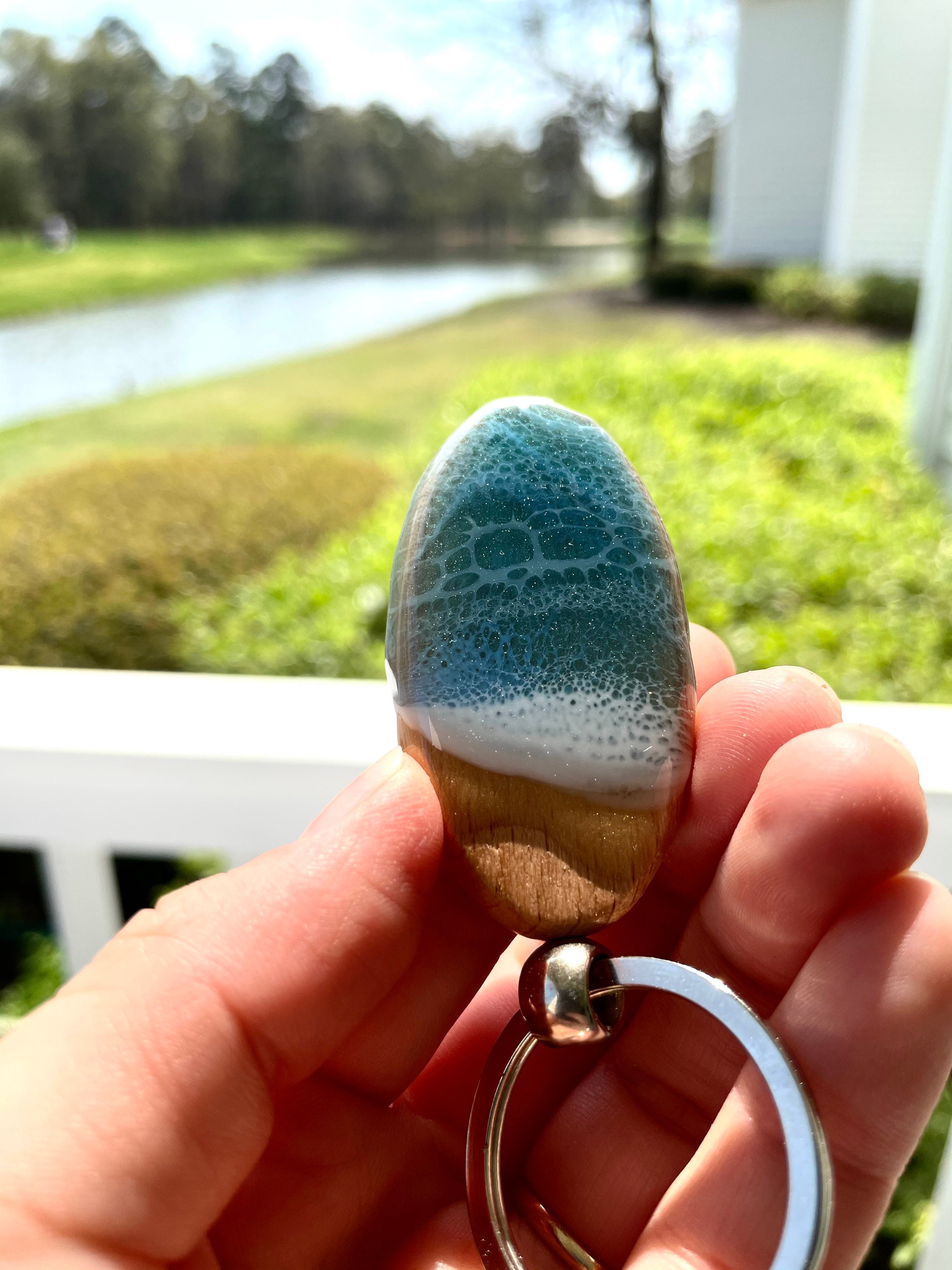 Blue 3D Ocean Waves Keychain Each keychain appear may vary | Etsy