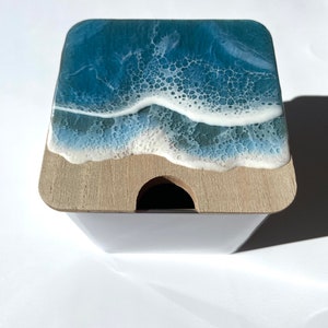 Blue 3D Ocean Waves Metal Storage Bin 4.5”x4.5”x4.5 - Etsy