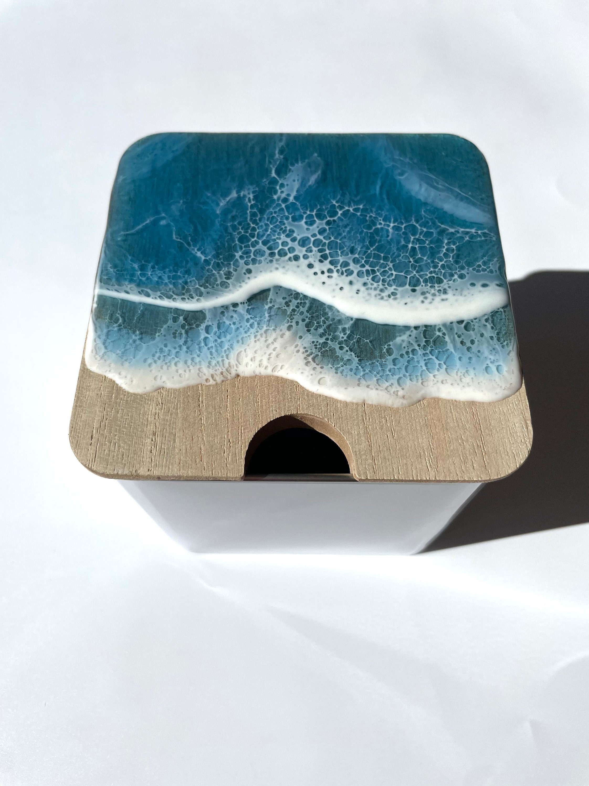 Blue 3D Ocean Waves Metal Storage Bin 4.5”x4.5”x4.5 - Etsy