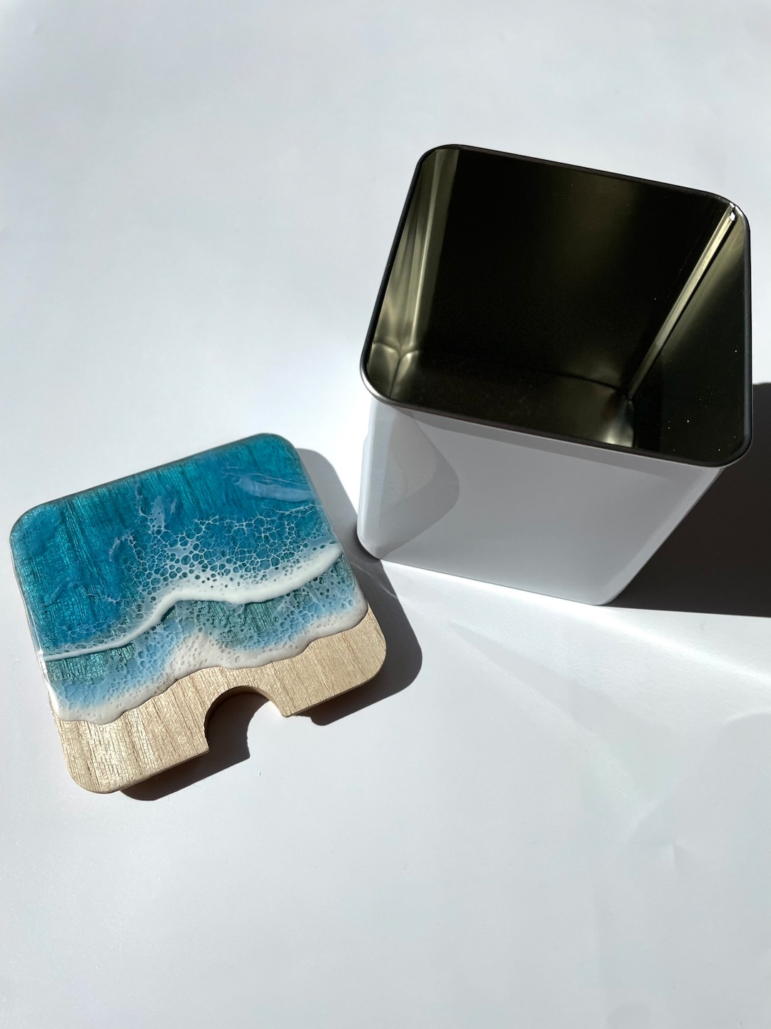 Blue 3D Ocean Waves Metal Storage Bin 4.5”x4.5”x4.5 - Etsy