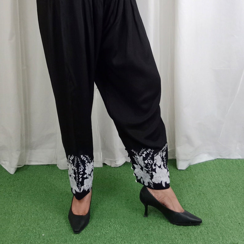 Pakistani Cotton Silk Shalwar for Women, Shalwars, Elasticated Pants ...
