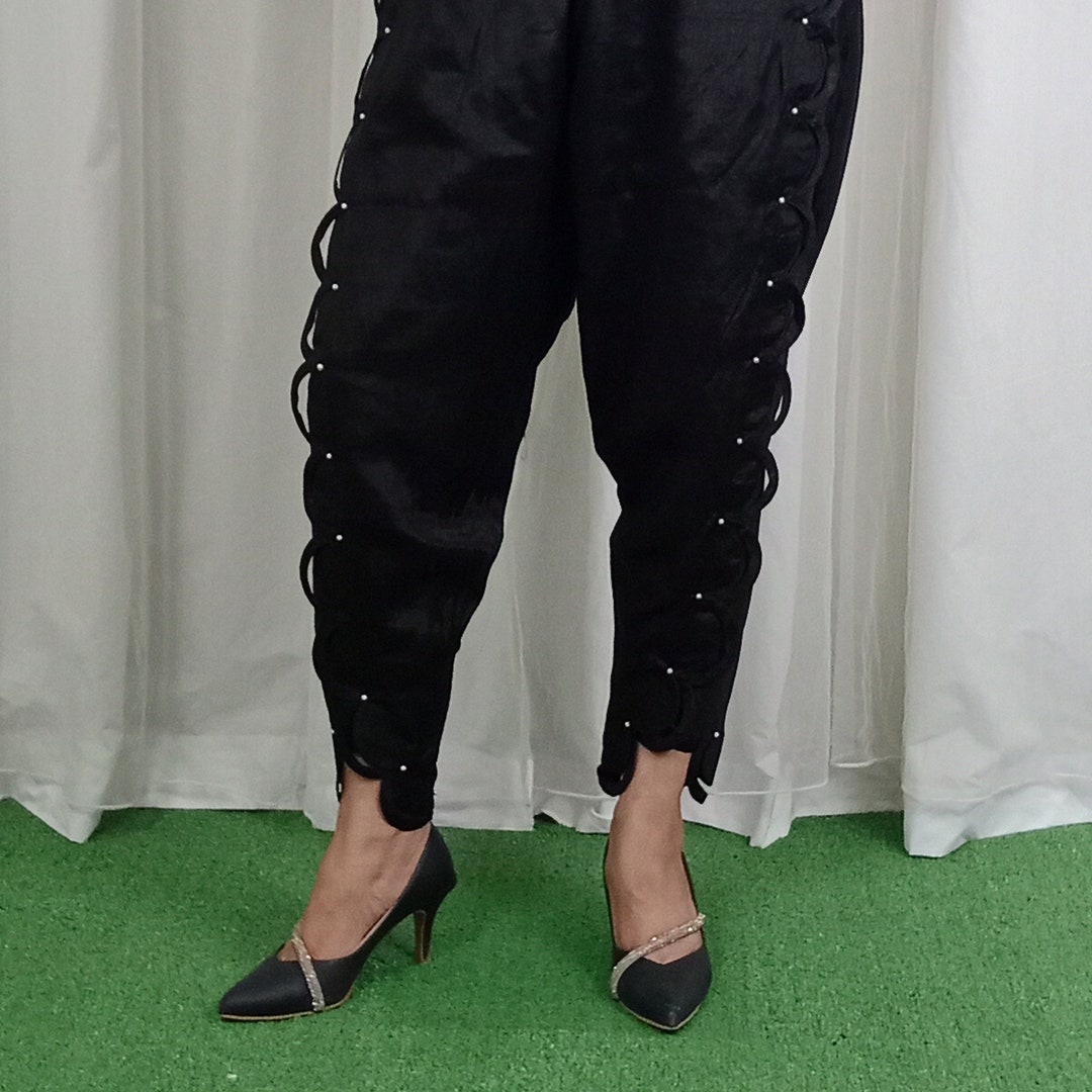 Pakistani Cotton Silk Dhoti Pants for Women, Trousers, Elasticated ...