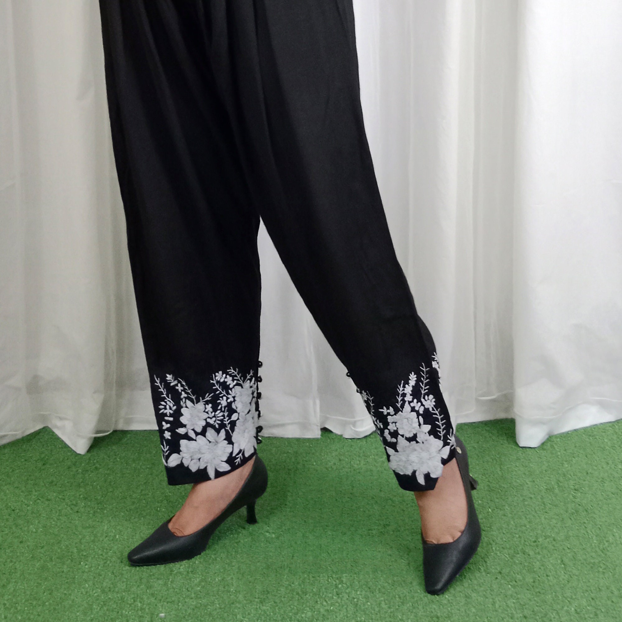Pakistani Cotton Silk Shalwar for Women, Shalwars, Elasticated Pants ...