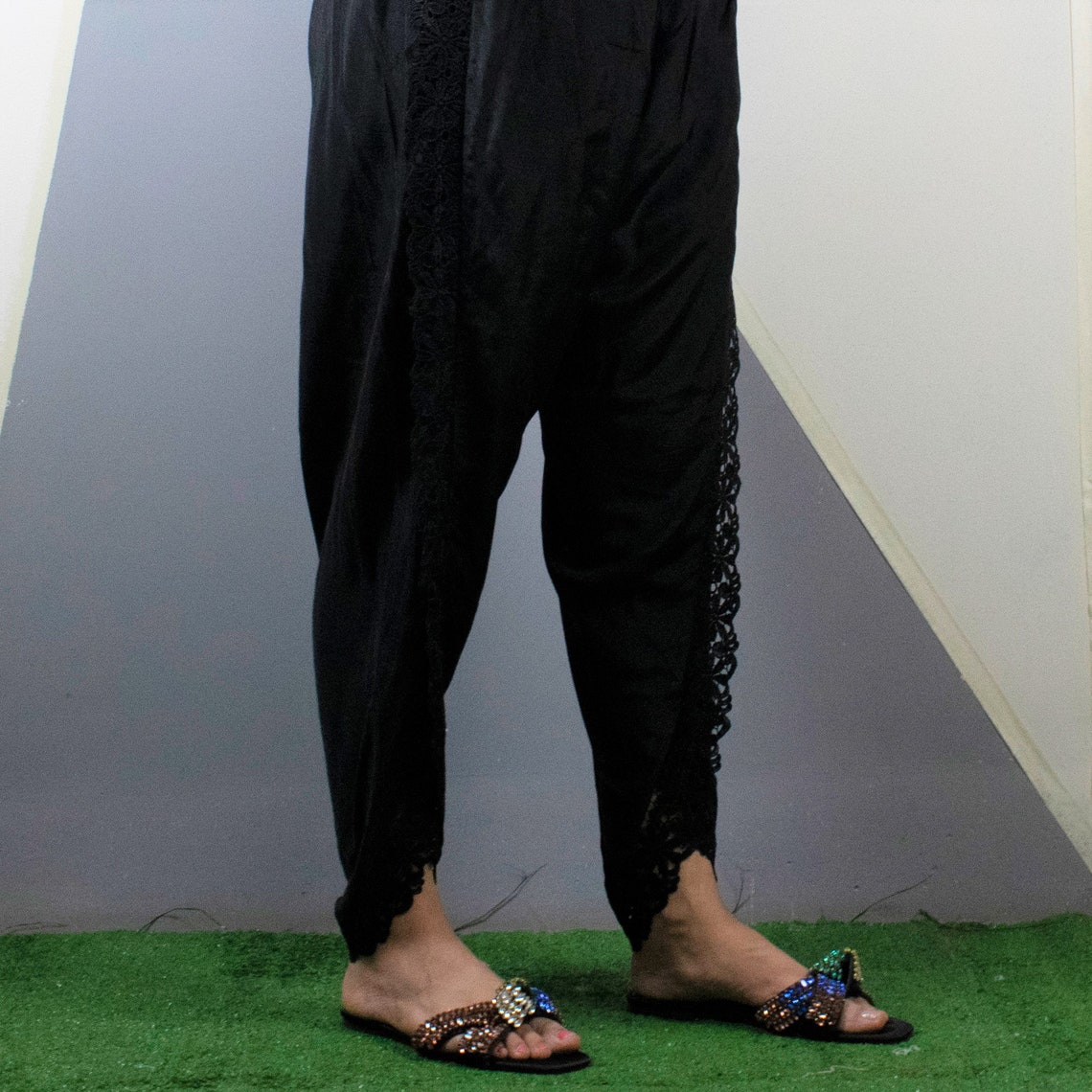 Pakistani Cotton Silk Dhoti Pants for Women, Trousers, Elasticated ...