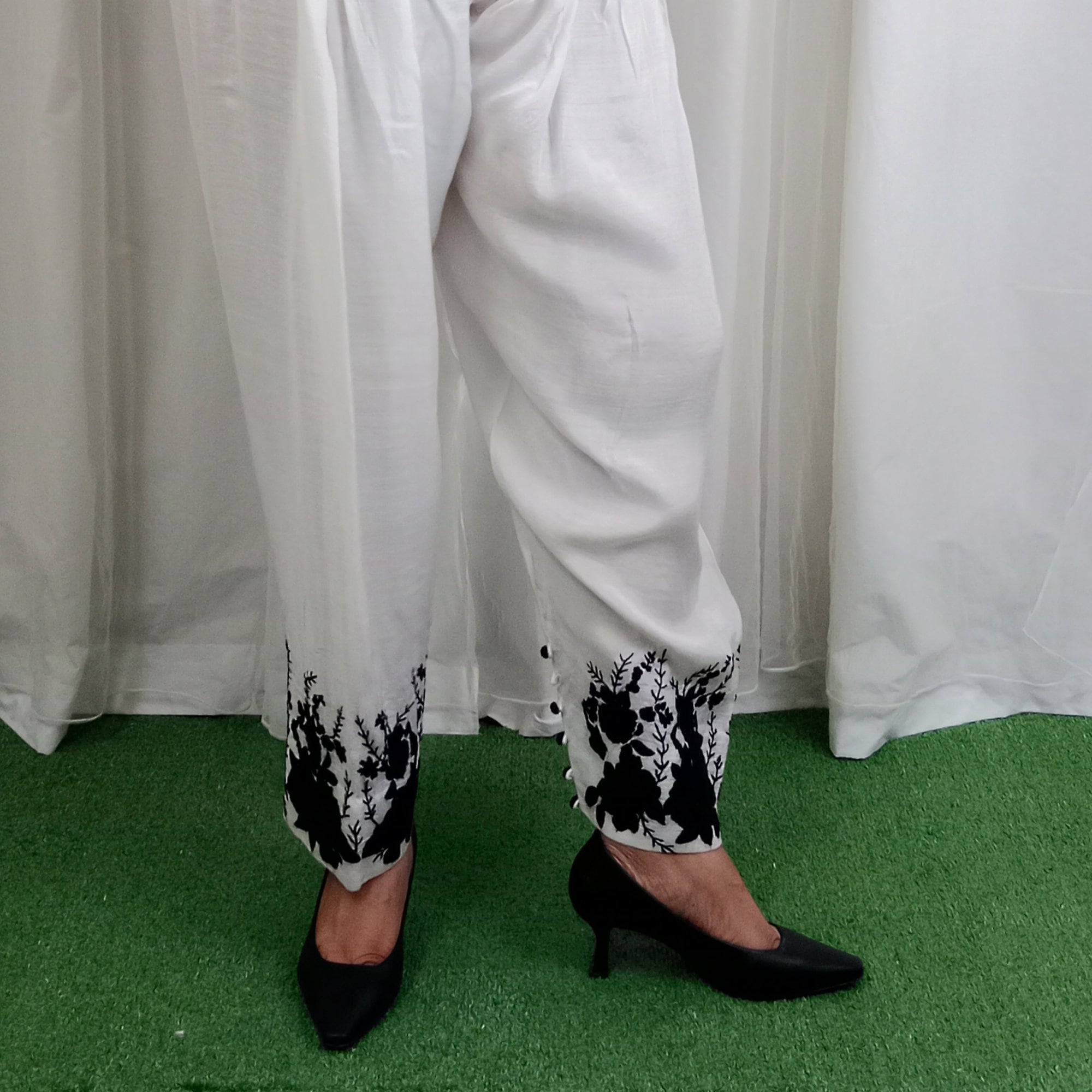 Pakistani Cotton Silk Shalwar for Women, Shalwars, Elasticated Pants ...