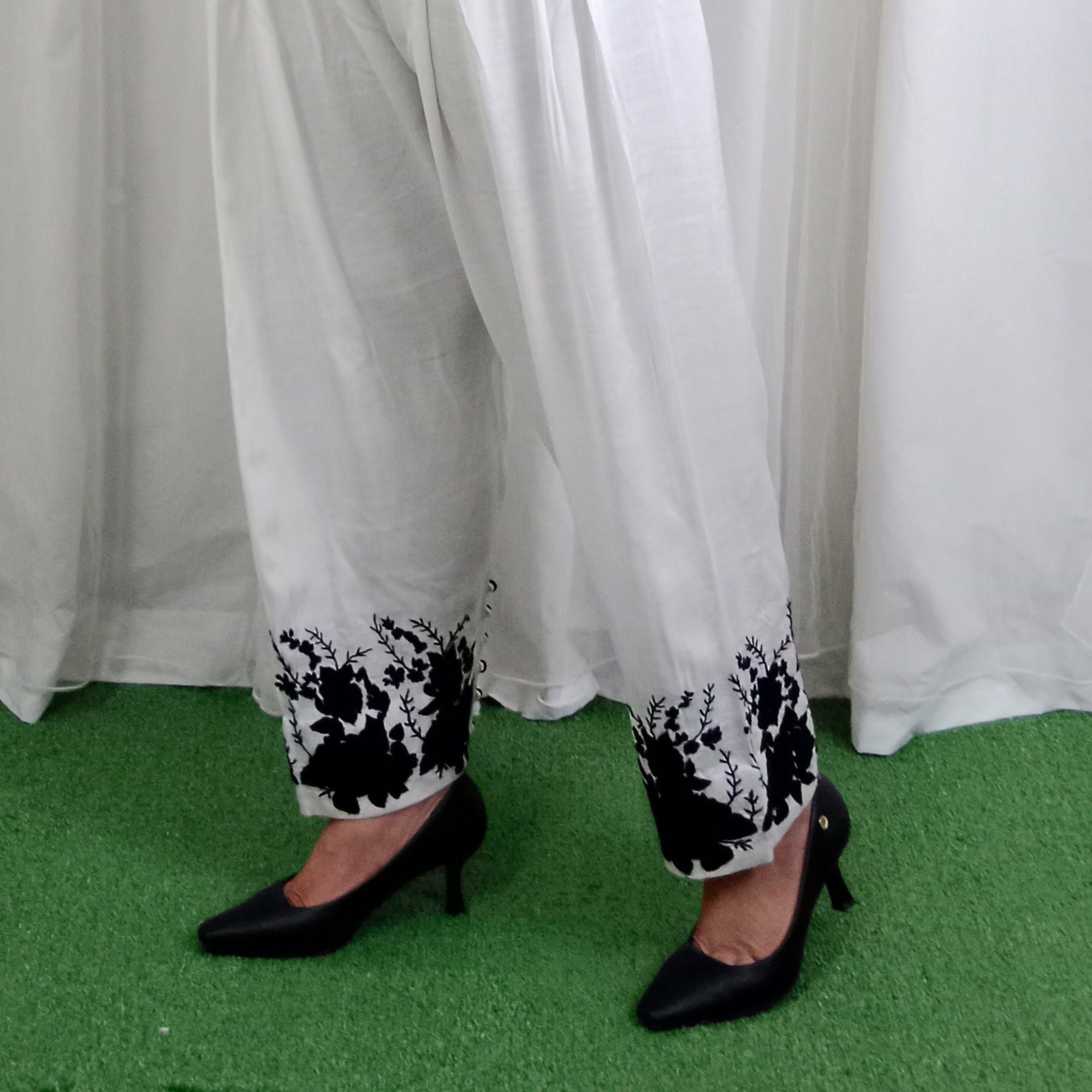 Pakistani Cotton Silk Shalwar for Women, Shalwars, Elasticated Pants ...