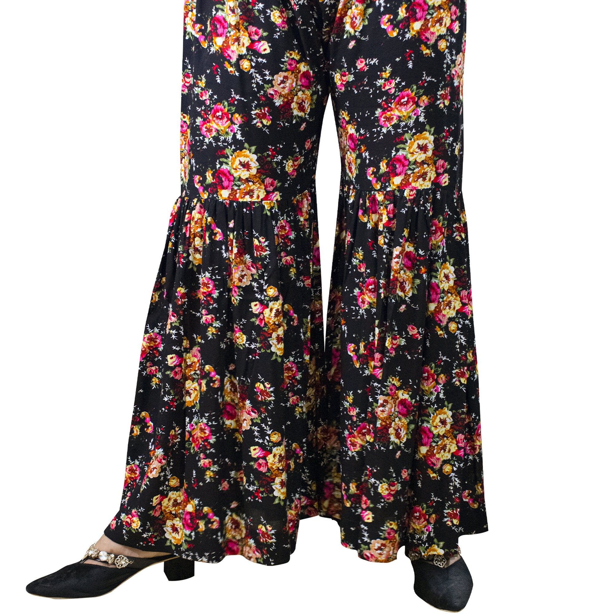 Linen Floral Gharara, Pakistani Women's Pants, Indian Women Pants ...