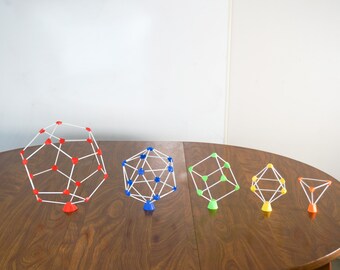 Five 5 Platonic Solids Model Set Geometry Math Models 3D Printed ...