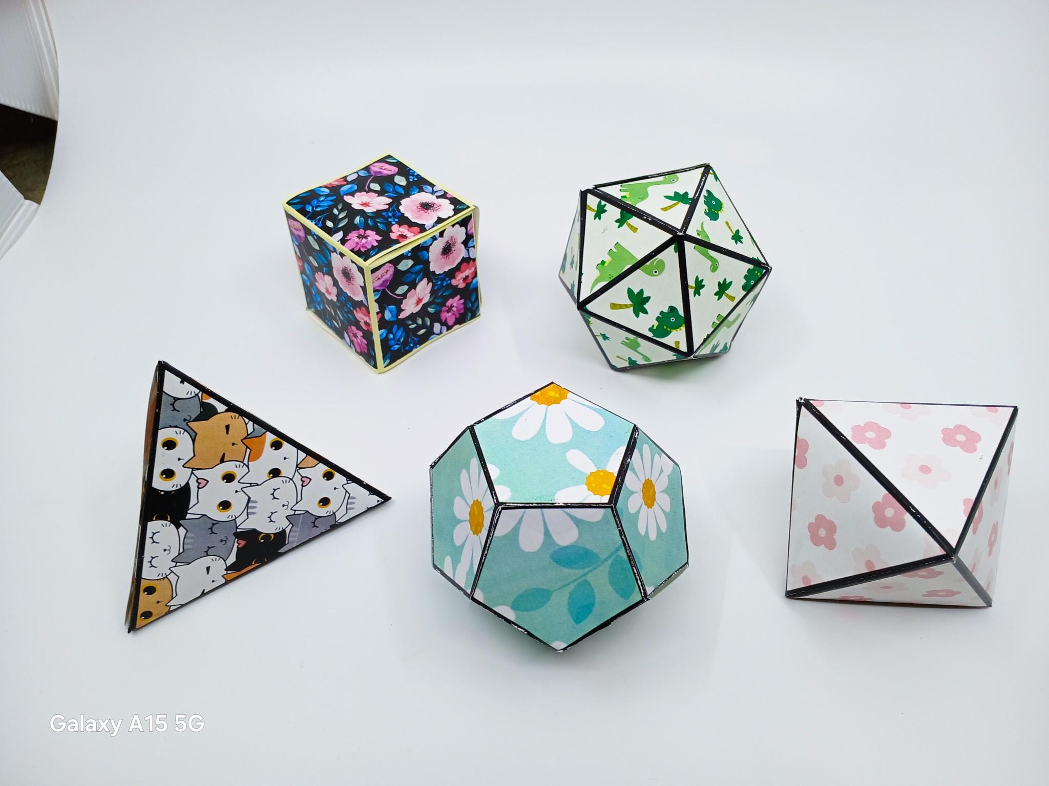 Printable Platonic Solids Paper Models: DIY Math Craft (digital ...