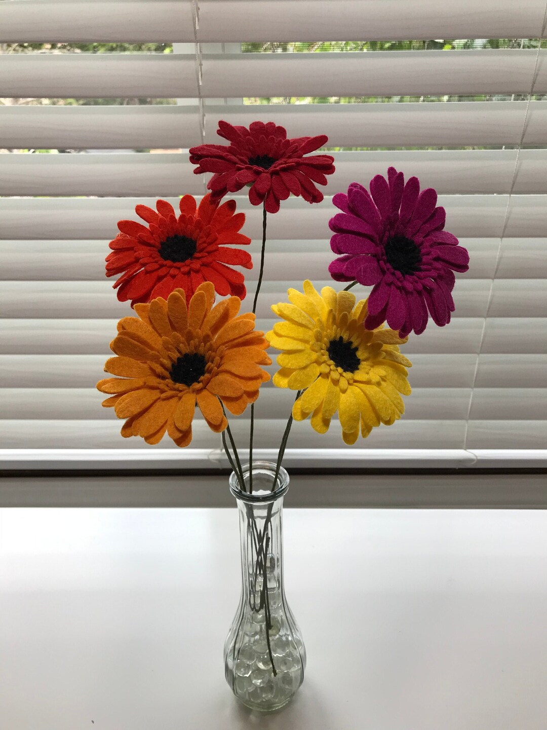 Daisy Gerbera Flower, Single Felt Gerbera, Spring Flowers, Felt Wild ...
