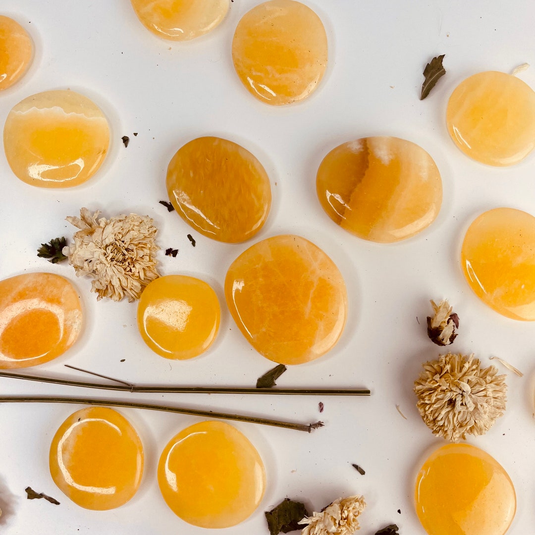 Citrus Orange Calcite Coin - Etsy