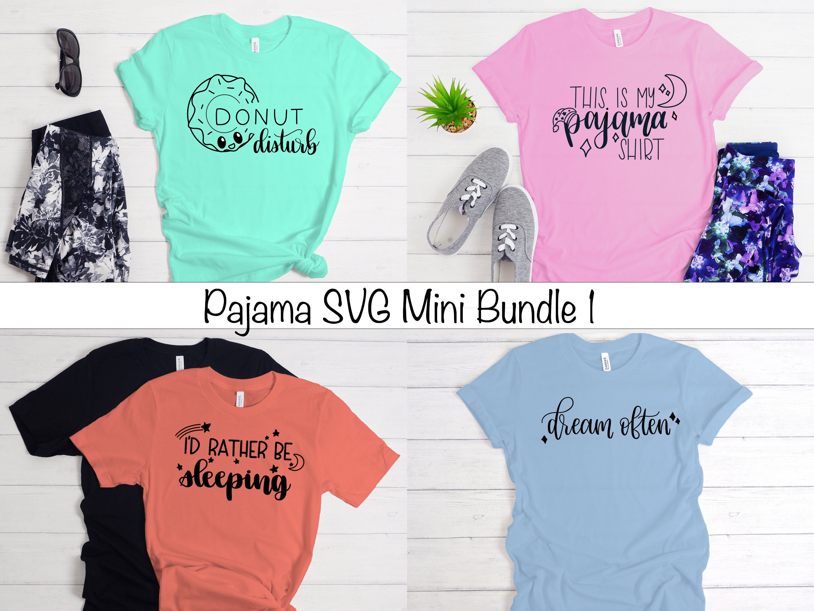 Pajama SVG Mini Bundle 1, Svg Files, Png Files, Svg File Bundle, Pajama ...