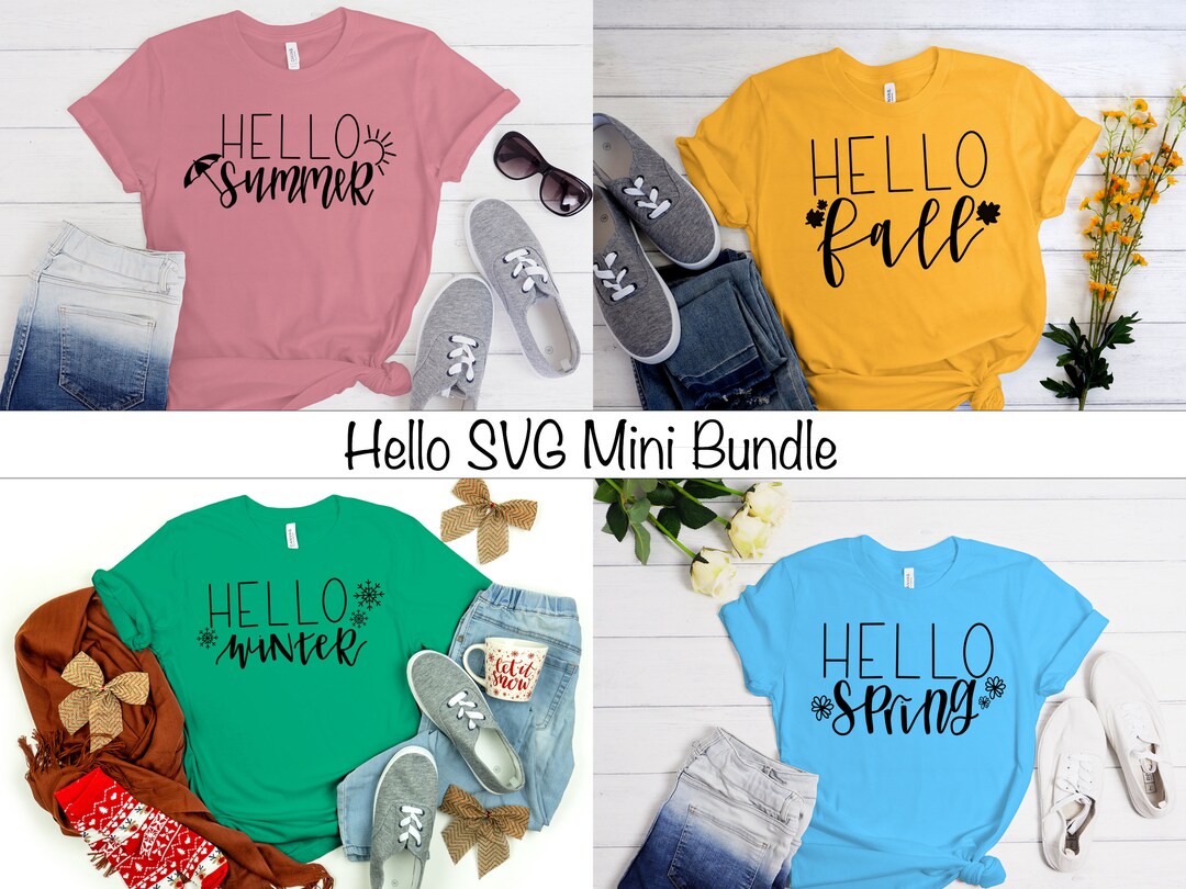 Hello Seasons SVG Mini Bundle 1, Summer Svg, Fall Svg, Winter Svg ...