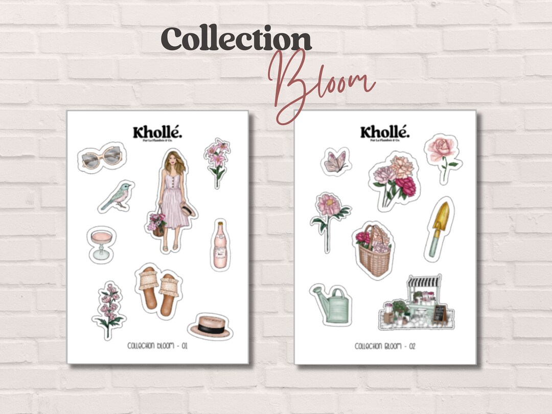 Sticker Bloom Sticker Sheet for Planner, Summer Bloom Sticker for ...