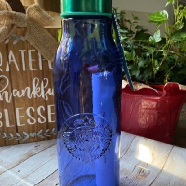 Cobalt Blue Glass Water Bottle - Etsy