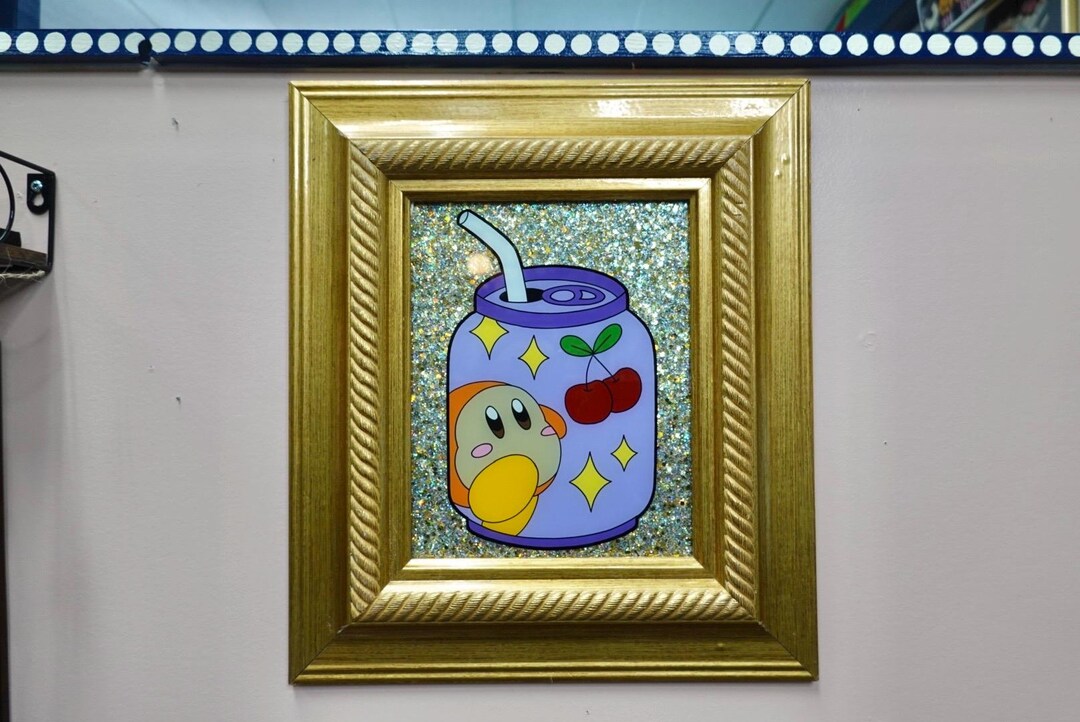 Waddle Dee Painting, Kirby Painting, Tattoo Flash, Glitter Painting, Glass Painting, Acrylic ...