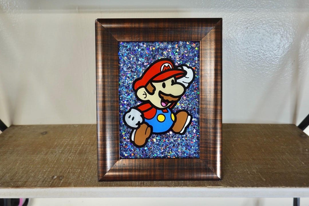 Mario Painting, Paper Mario Painting, Glitter Painting, Glass Painting ...
