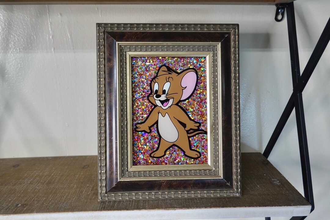 Jerry Mouse Painting, Tom and Jerry Painting, Glitter Painting, Glass ...