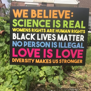 5 PACK: We Believe Yard Sign- Black Lives Matter, Women’s Rights, LGBTQ ...