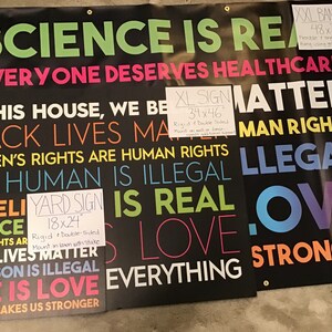 5 PACK: We Believe Yard Sign- Black Lives Matter, Women’s Rights, LGBTQ ...