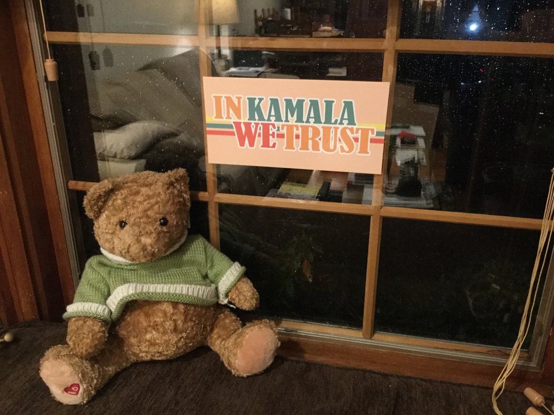 Kamala WINDOW CLING 12x6- in Kamala We Trust- Label Decal Sticker ...