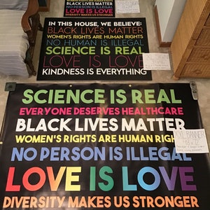 5 PACK: We Believe Yard Sign- Black Lives Matter, Women’s Rights, LGBTQ ...
