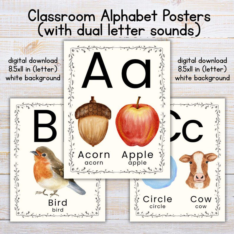 Classroom Alphabet ABC Posters | Dual Letter Sounds | Proper ...