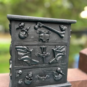 Gothic Skull Jewelry Box: Hand-painted Black Goth Decor - Etsy