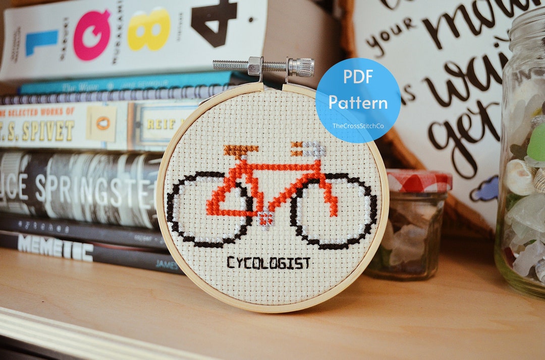 Bicycle Cross Stitch Pattern Beginner Cross Stitch PDF Cycologist ...