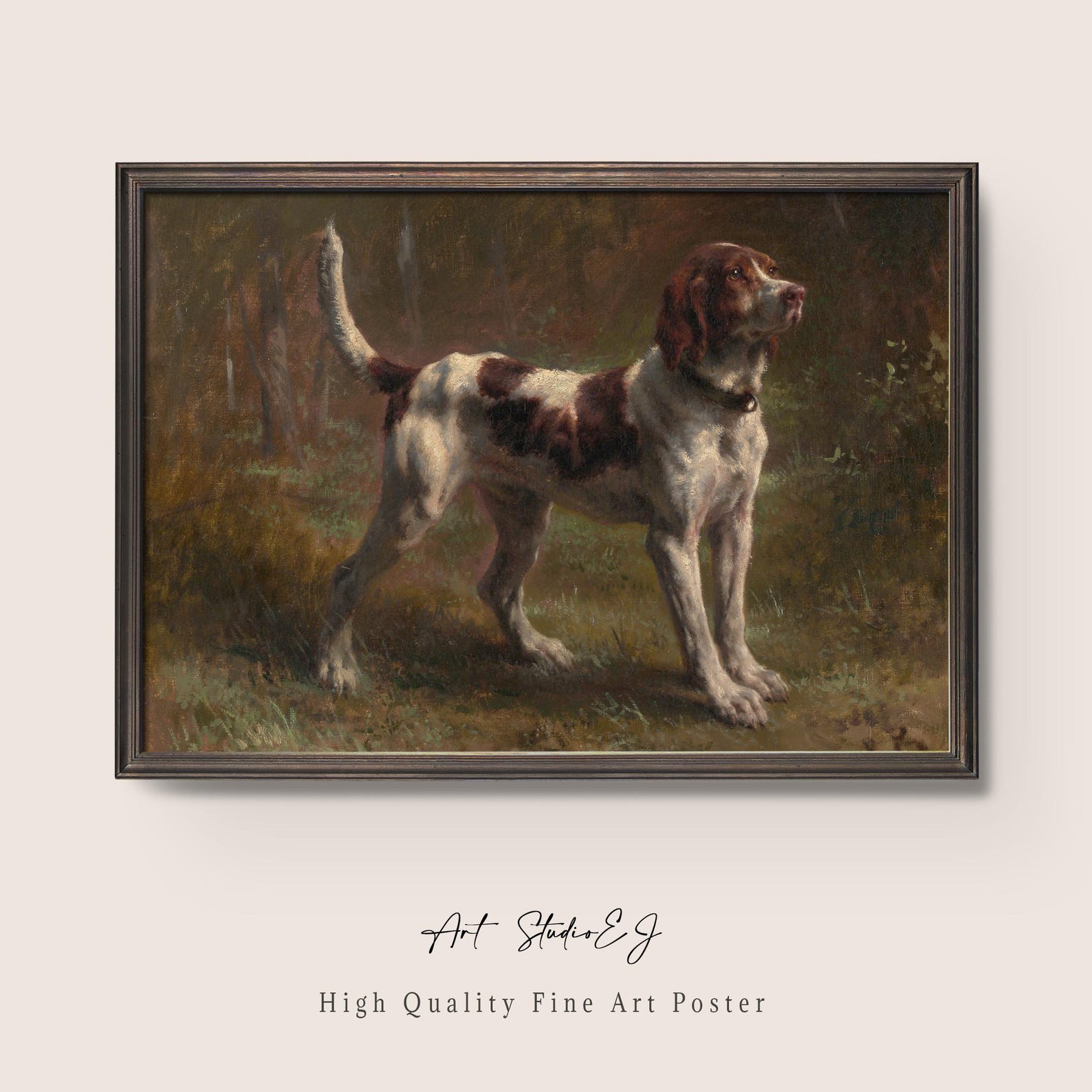 Vintage Hunting Dog Art Print | Antique Farmhouse Decor - Etsy