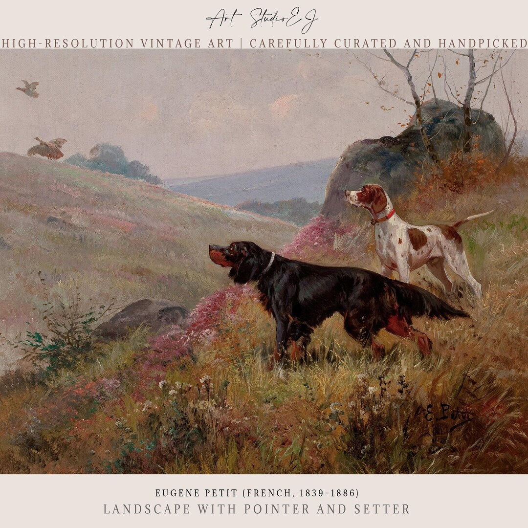 Vintage Hunting Dogs Art Print | Pointer and Setter Giclée - Etsy