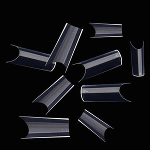 550 Clear Nails Tip Extra Long C Curve Tapered Square, Half Cover Tip ...