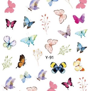 3D Nail Art Sticker Colorful Butterfly Decals - Etsy