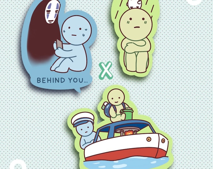 Smiski X Studio Ghibli Stickers | Vinyl Waterproof Stickers | Laptop ...