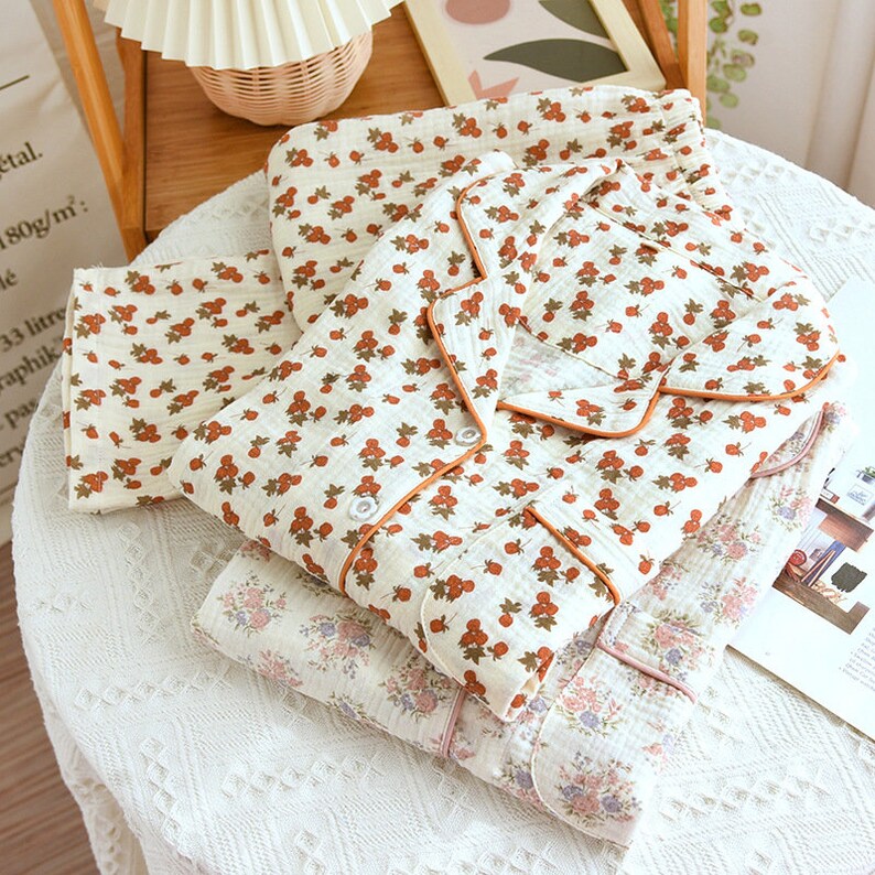 Cotton Cozy Floral Pjs Set for Woman Pjs Homewear Sets Pjs Cozy Pjs - Etsy